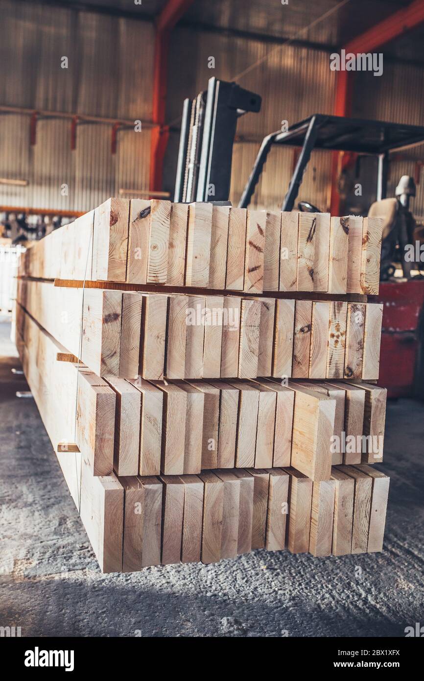 Woodworking factory - the production of building materials from timber ...