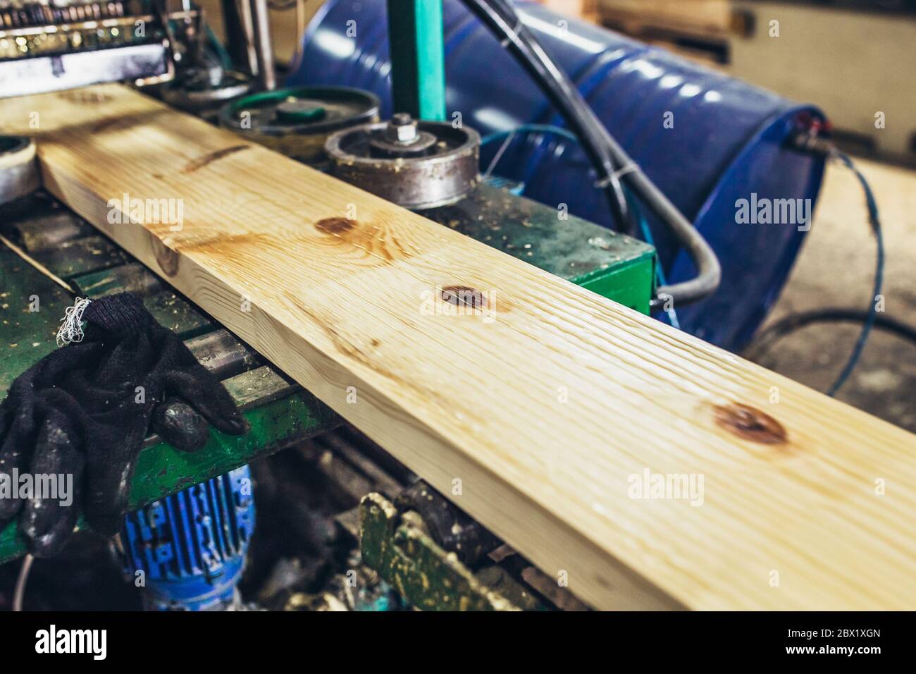 Woodworking factory - the production of building materials from timber ...