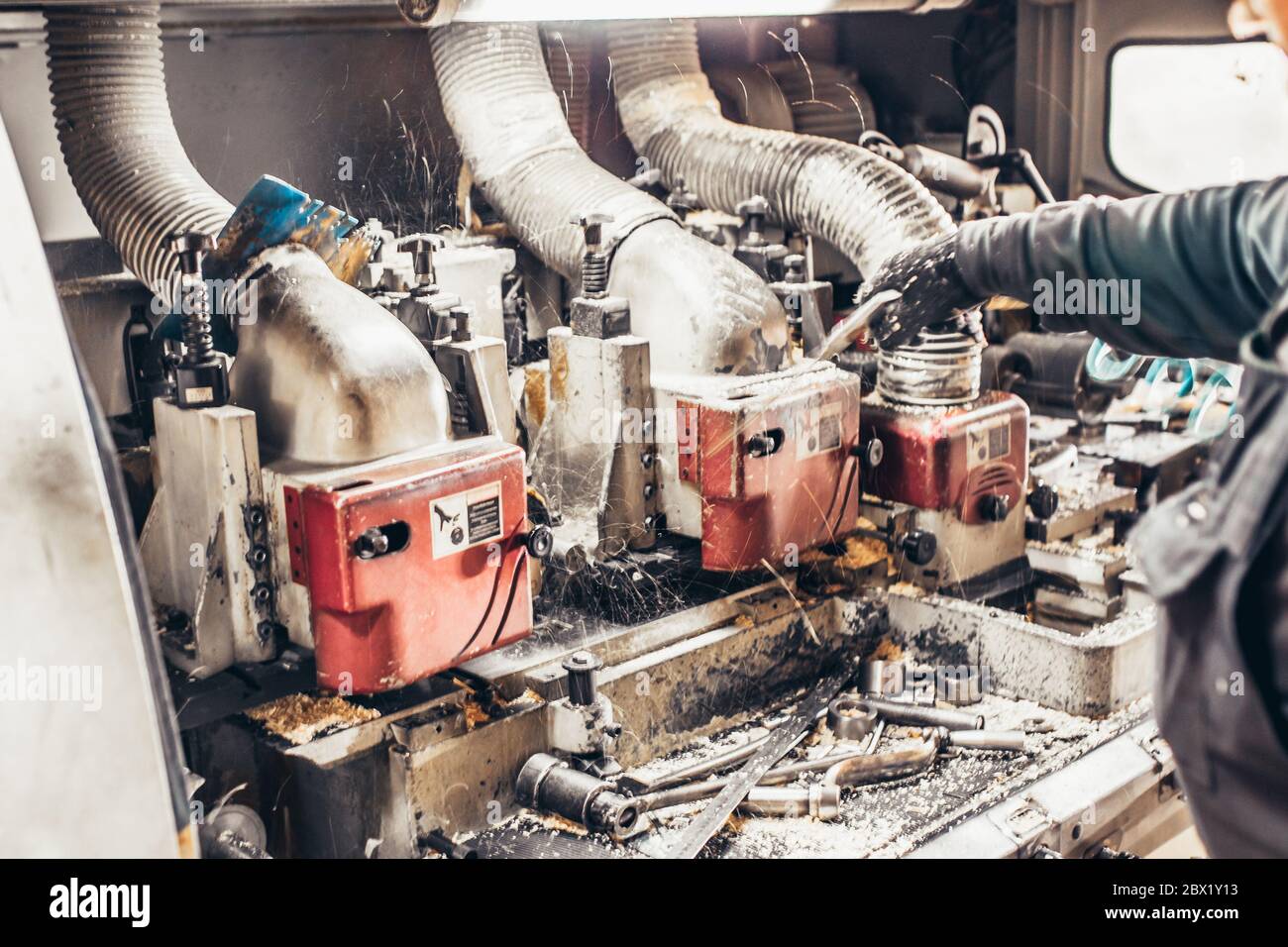 Woodworking factory - the production of building materials from timber ...