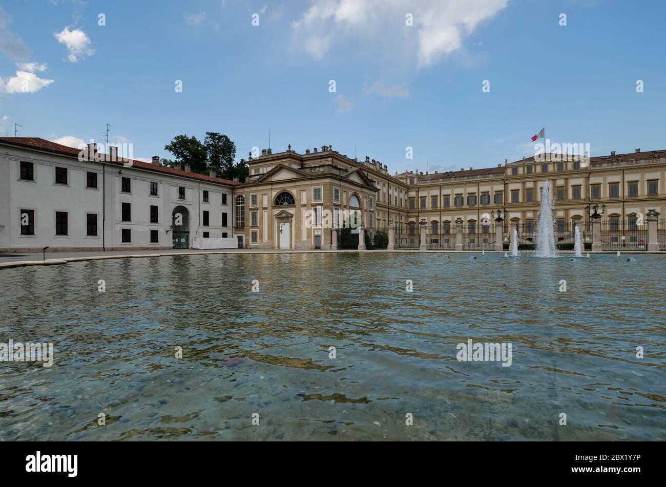 MONZA, Italy, 3 June 2020: Villa Reale Palace,royal gardens and big ...