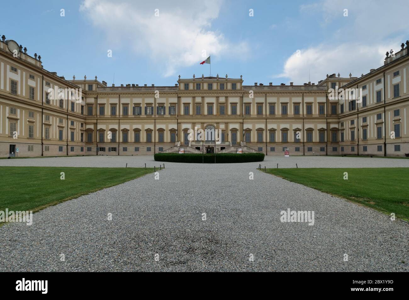 MONZA, Italy, 3 June 2020: Villa Reale Palace,royal gardens and big ...