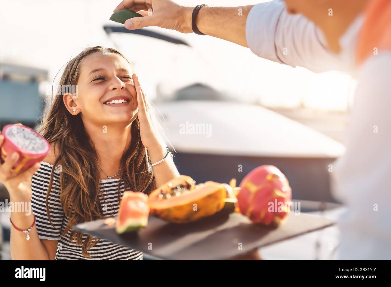Child fruits hi-res stock photography and images - Alamy