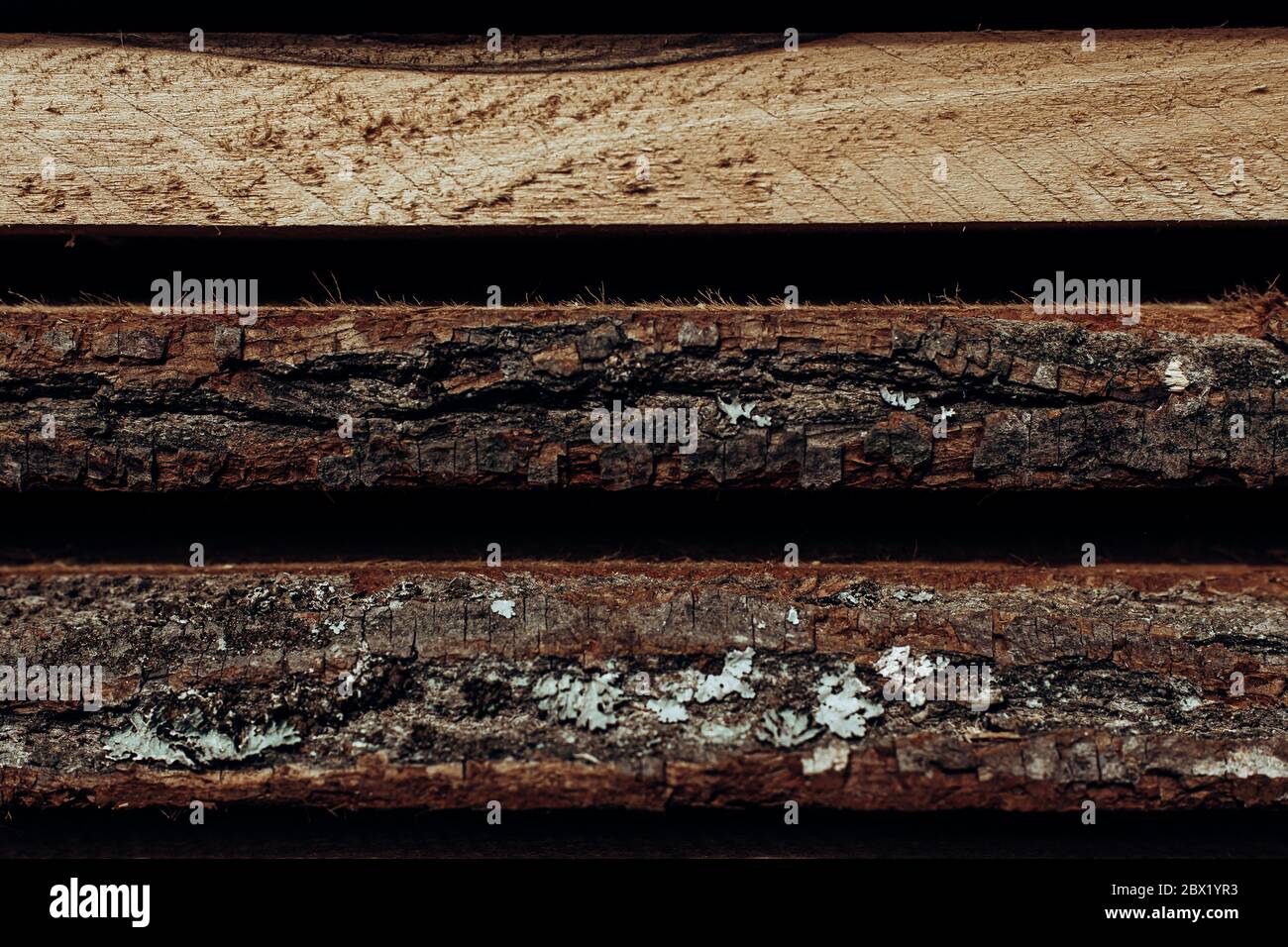 Stack Of New Wooden Studs At The Lumber Yard. Background Stock Photo ...