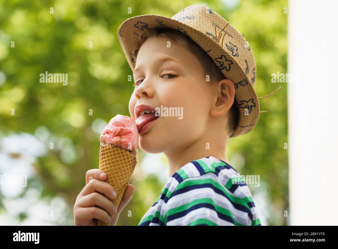 A boy with the ice cream Stock Photo - Alamy