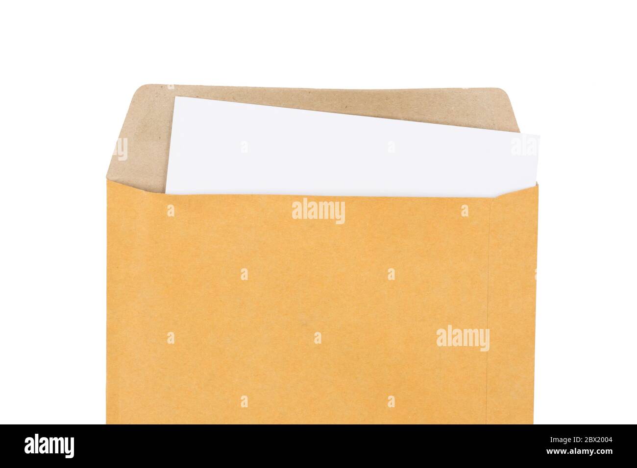 envelope with document isolated on white background Stock Photo - Alamy