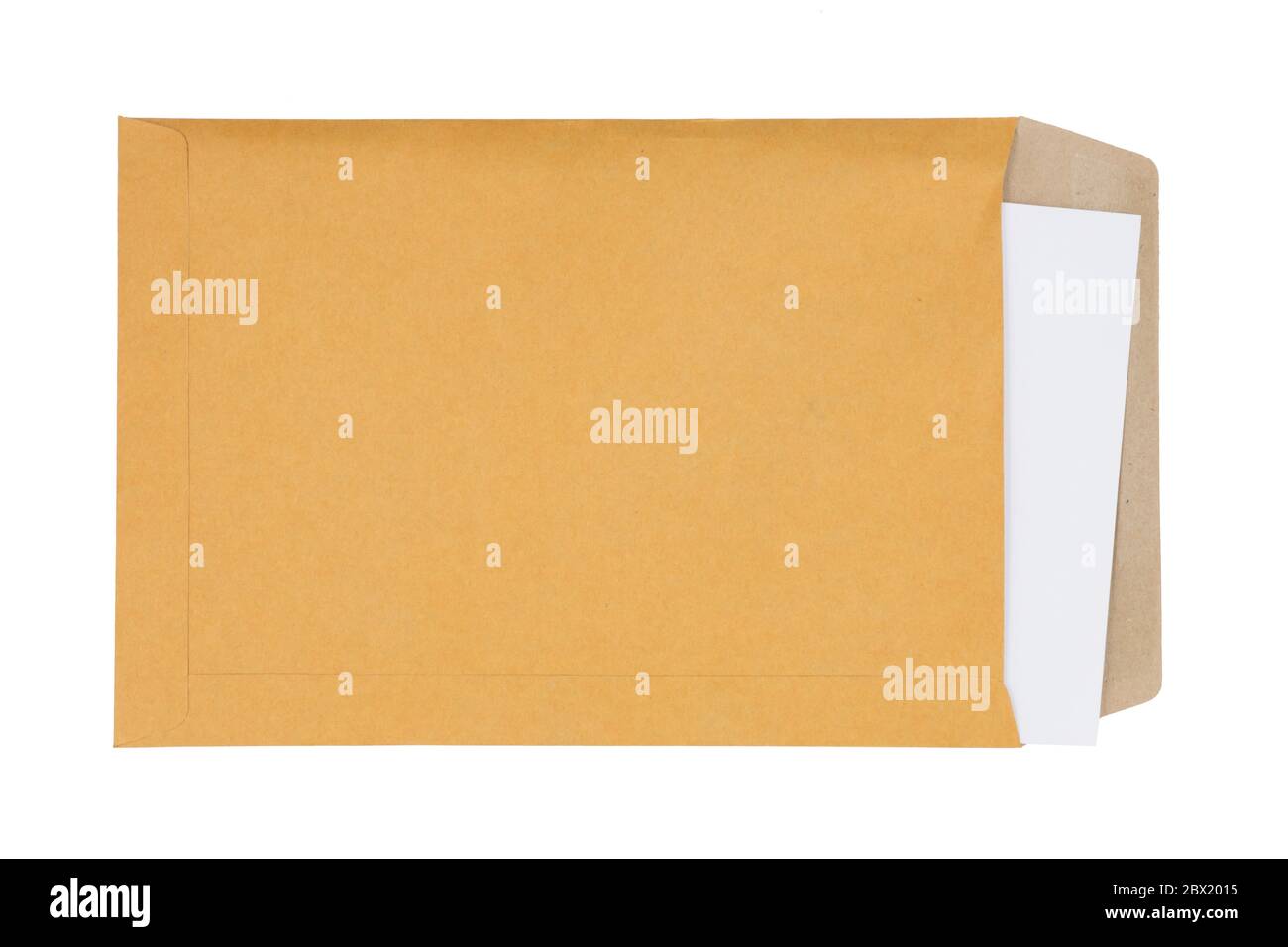 envelope with document isolated on white background Stock Photo - Alamy