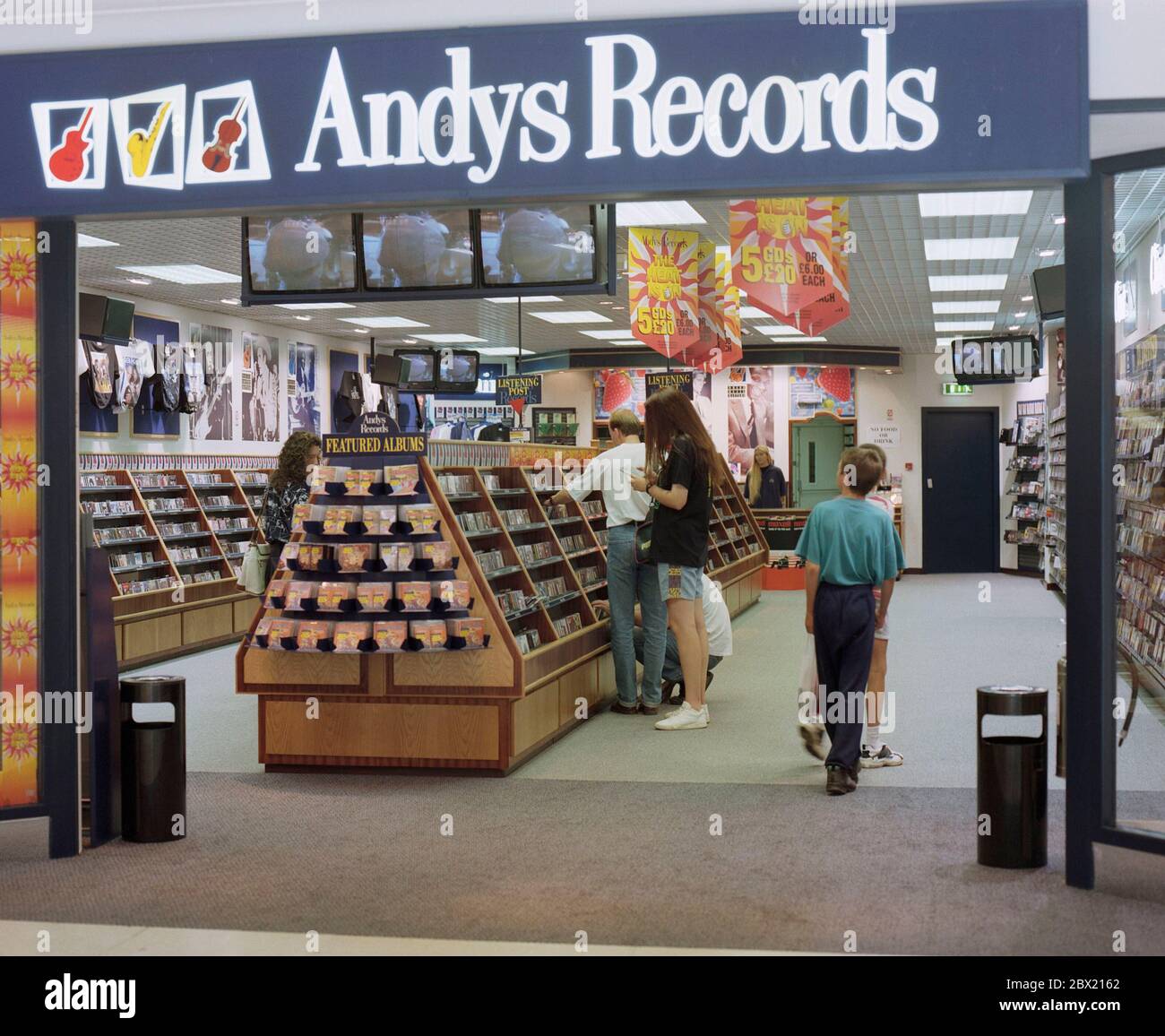1995, Andys Records, music store at Rochdale, north west England, UK Stock Photo - Alamy