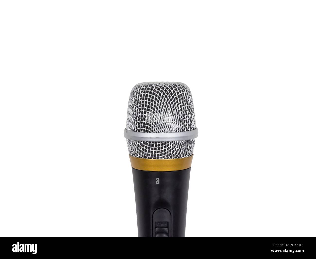 Microphone on white background Stock Photo - Alamy