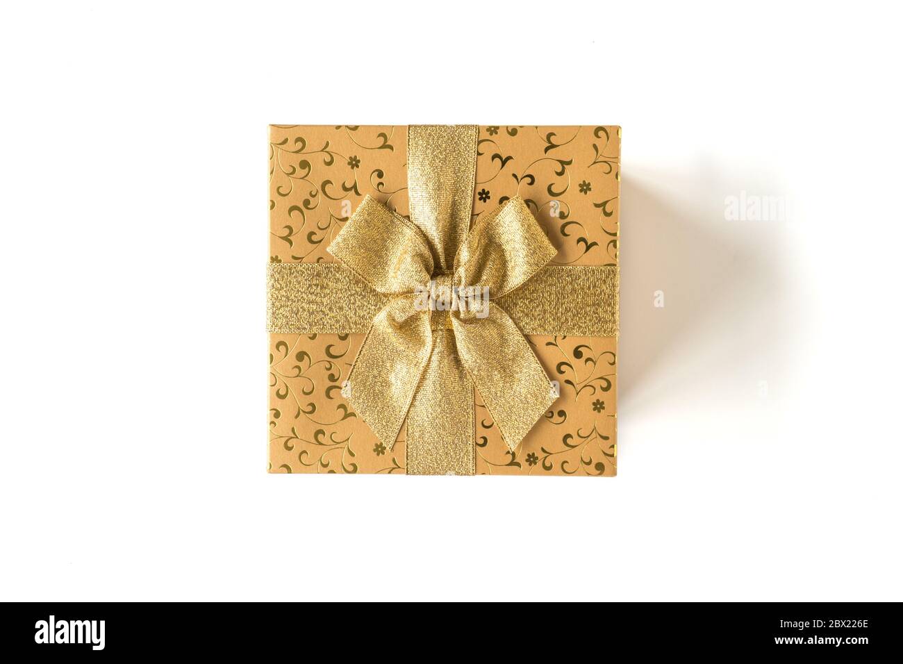 Top view of gift box on a white background Stock Photo - Alamy