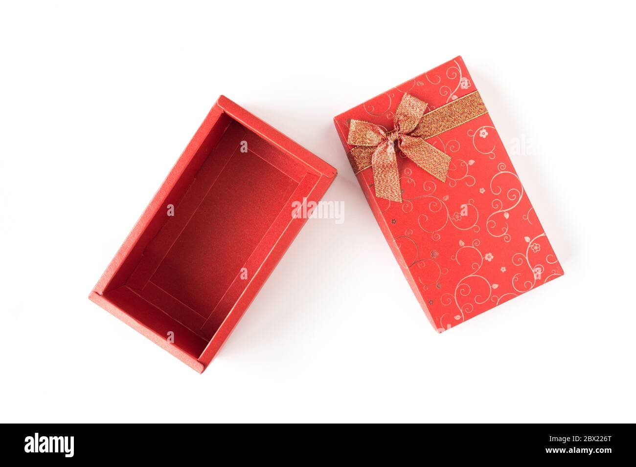 Top view of open gift box on a white background Stock Photo - Alamy