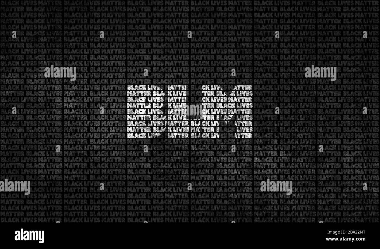 A black and white colored Black Lives Matter (BLM) background graphic ...