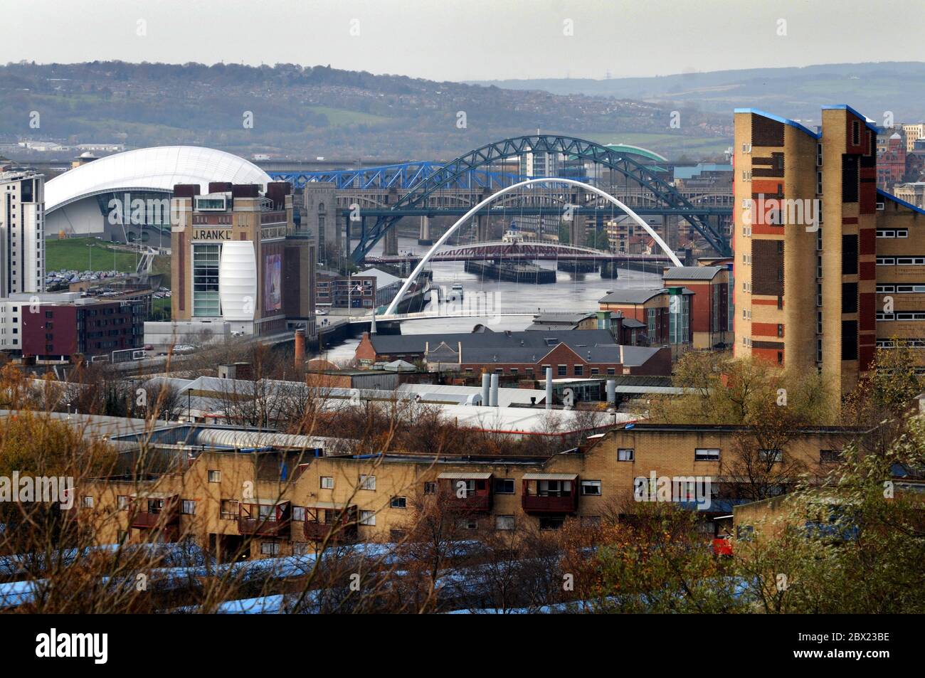 A view from The Byker Wall, Newcastle upon Tyne showing The Byker Wall ...