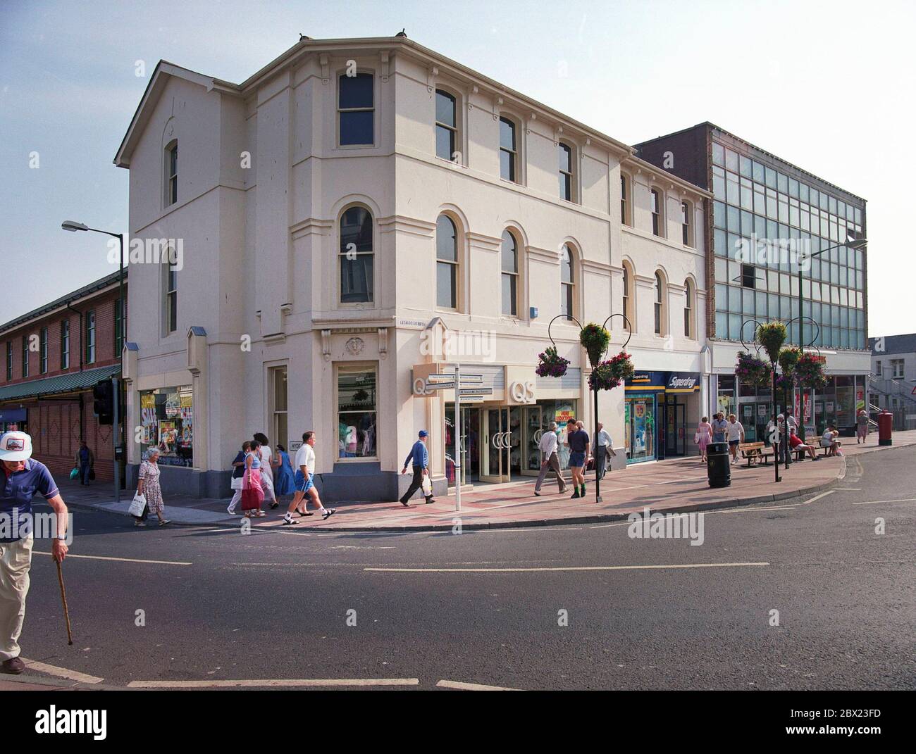 1995, Paignton High street, with people shopping in the city centre ...