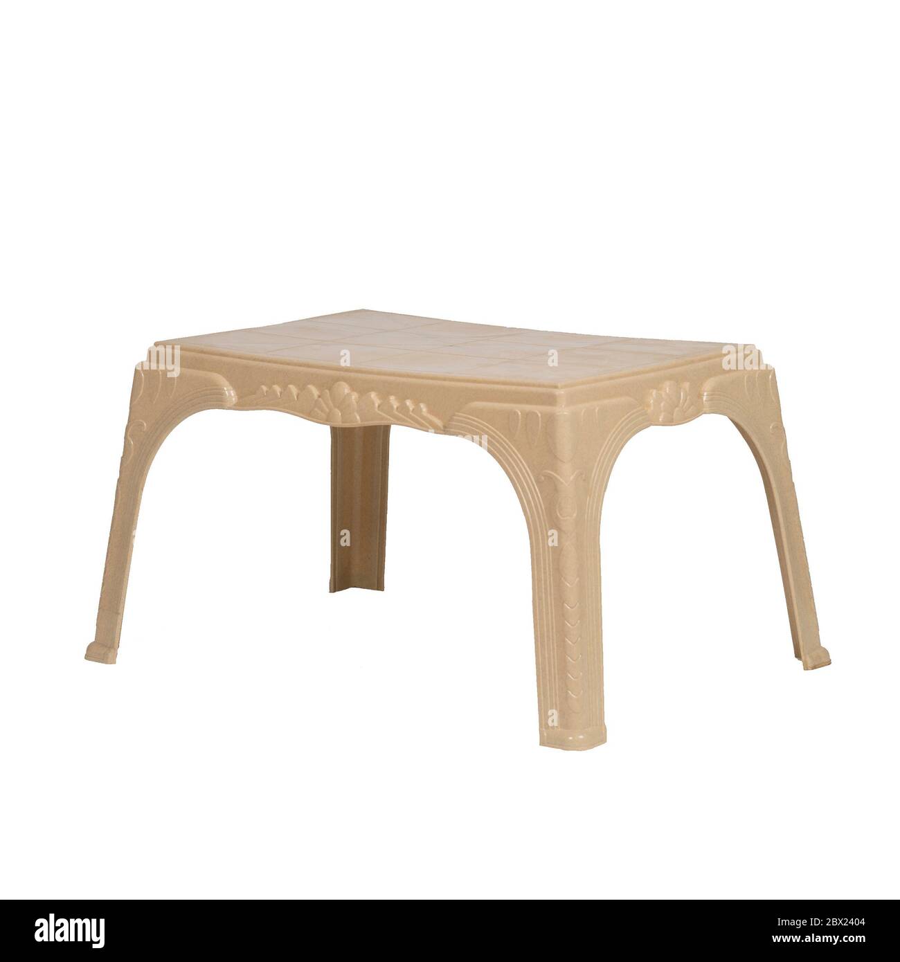 Plastic Furniture, chair, table, stool, table in white background Stock ...