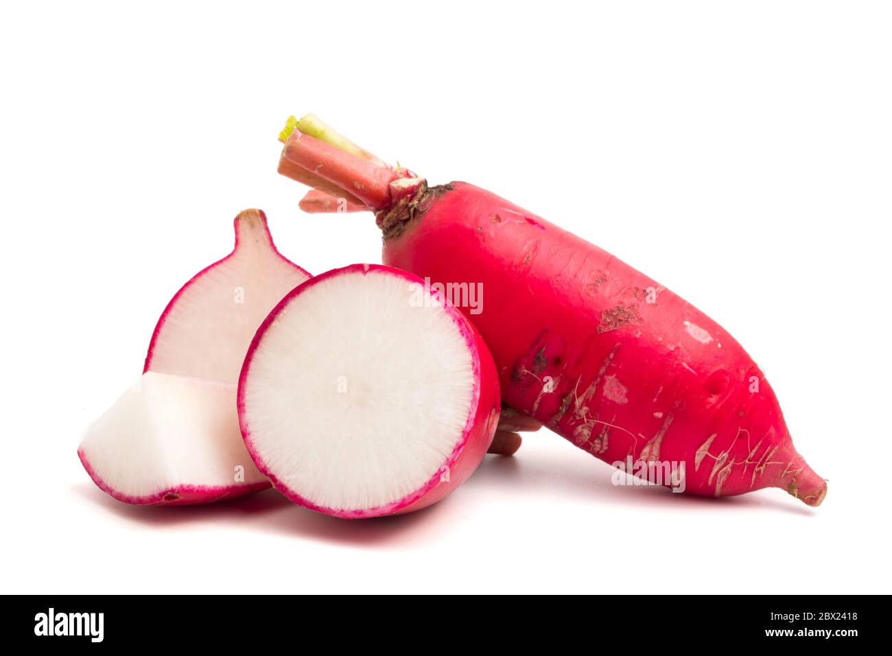 Fresh Pink Radishes on white background Stock Photo - Alamy
