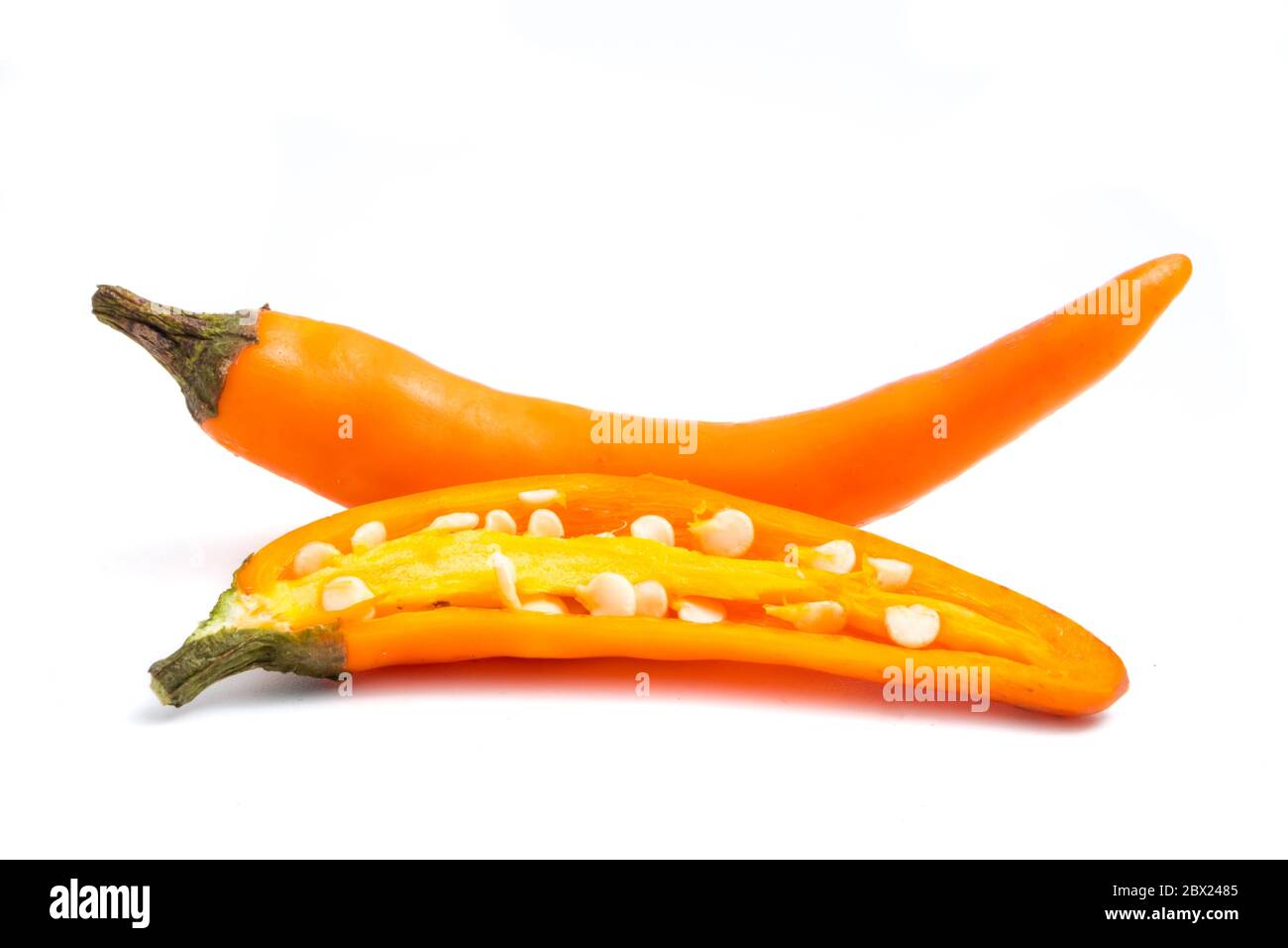 Fresh Yellow chili papper on white background Stock Photo - Alamy