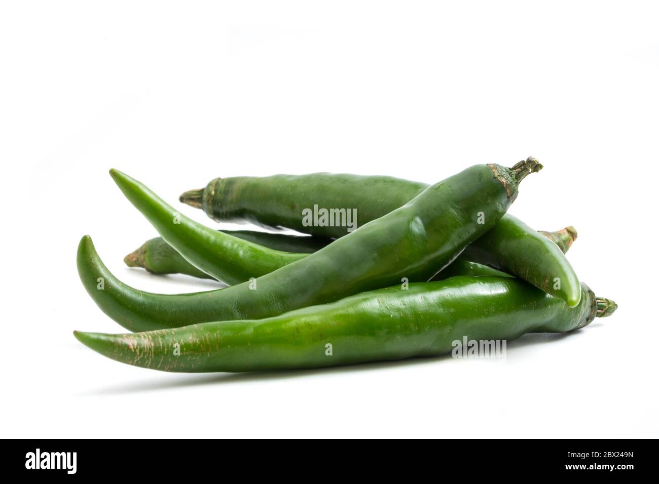 Fresh Green chili papper on white background Stock Photo - Alamy