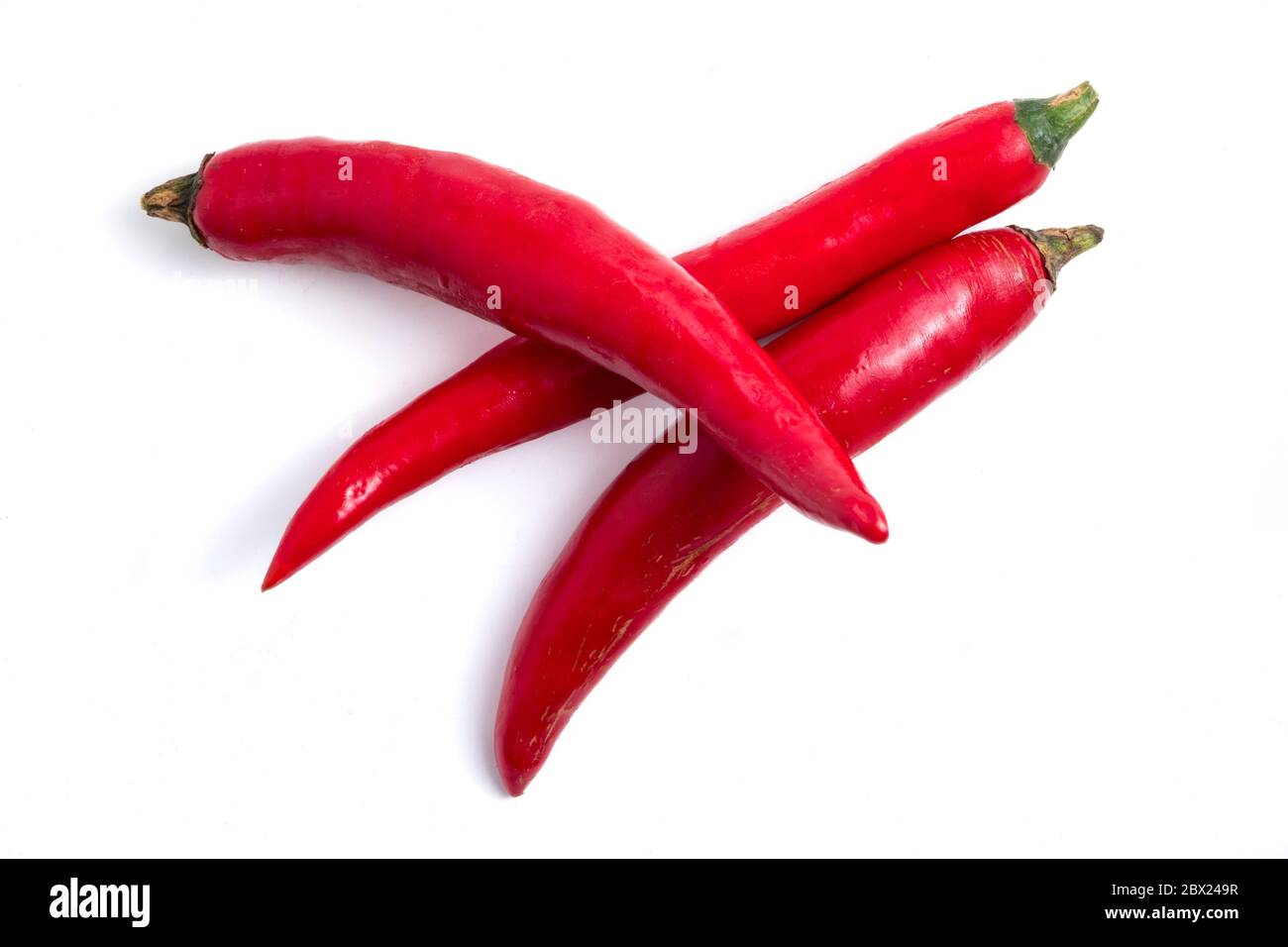 Fresh Red chili papper on white background Stock Photo - Alamy