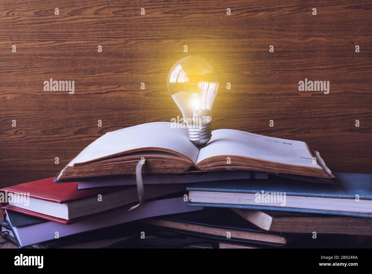 Book light bulb hi-res stock photography and images - Alamy