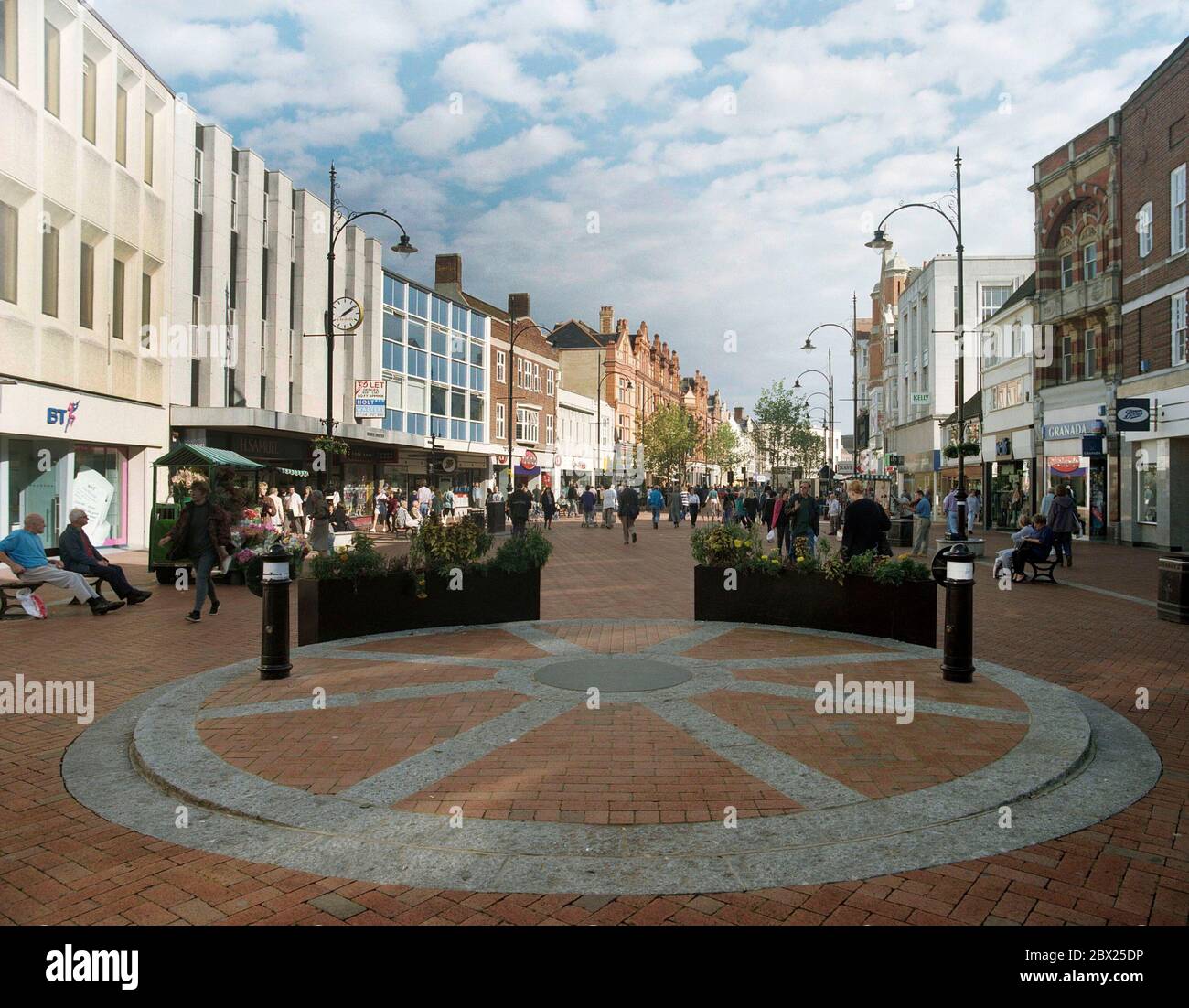 1995, Reading High street, with people shopping in the city centre ...