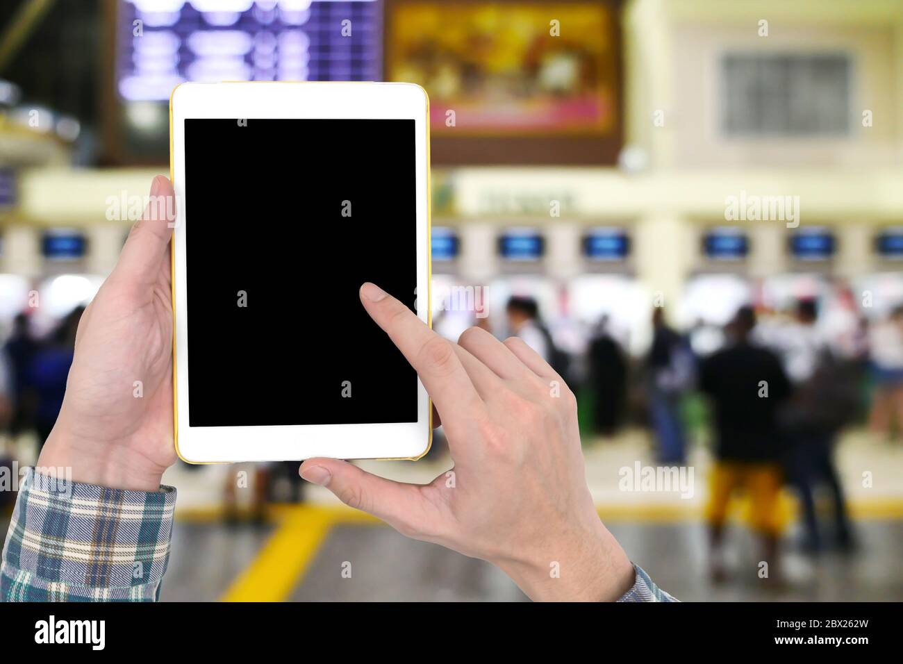 Tablet empty hand train hi-res stock photography and images - Alamy