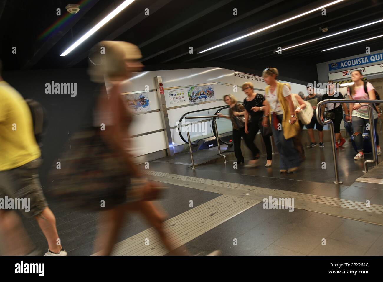 People exiting from the Underground Station in Rome. Italy Stock Photo ...