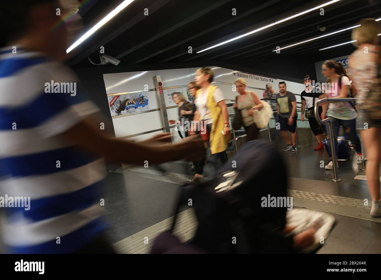 People exiting from the Underground Station in Rome. Italy Stock Photo ...