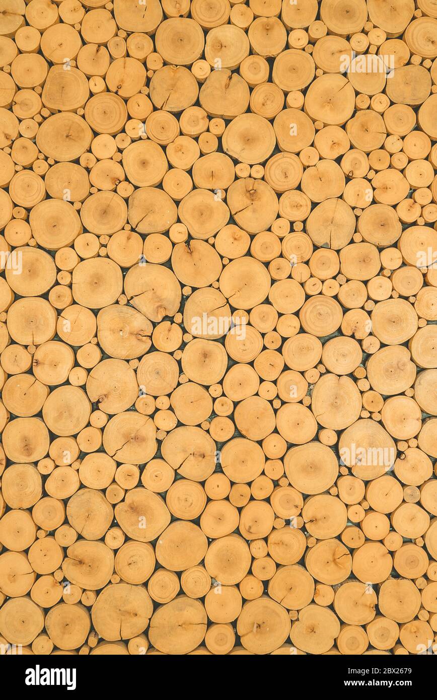Wooden logs background Stock Photo - Alamy
