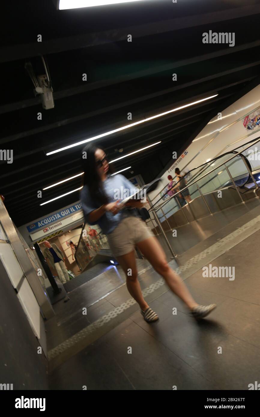 People exiting from the Underground Station in Rome. Italy Stock Photo ...