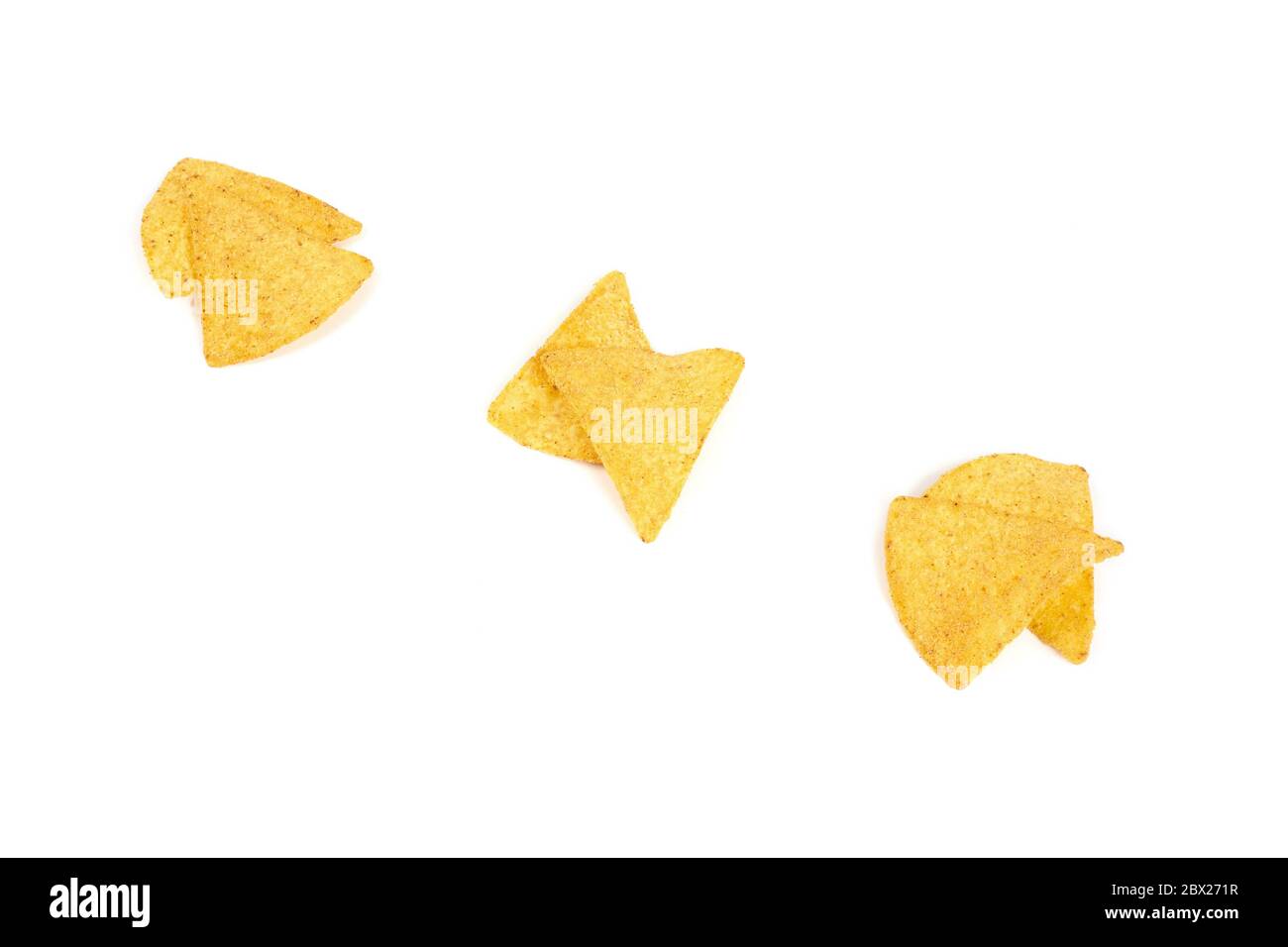 Spicy nachos chips isolated on white background Stock Photo - Alamy