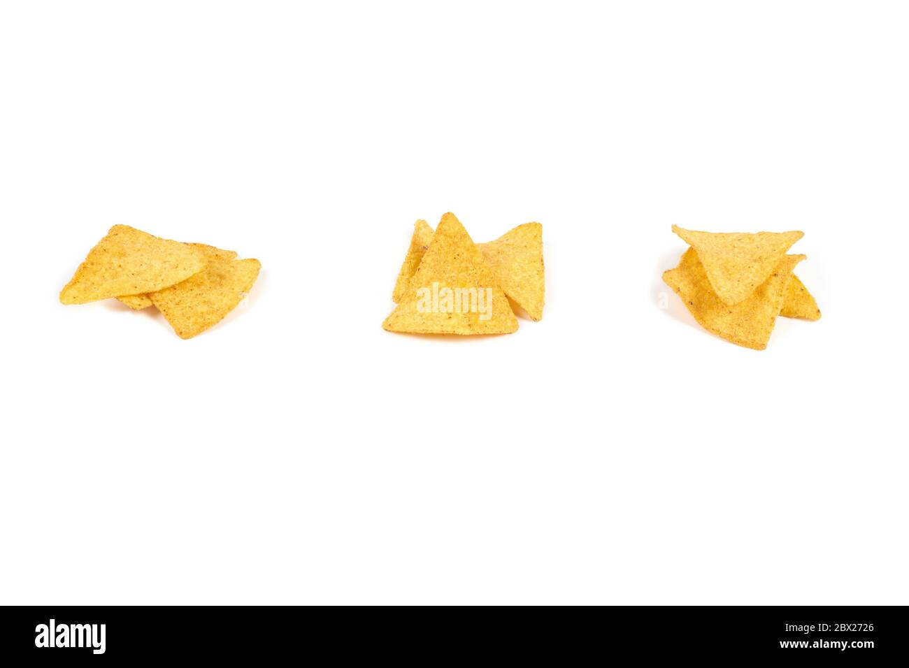 Spicy nachos chips isolated on white background Stock Photo - Alamy
