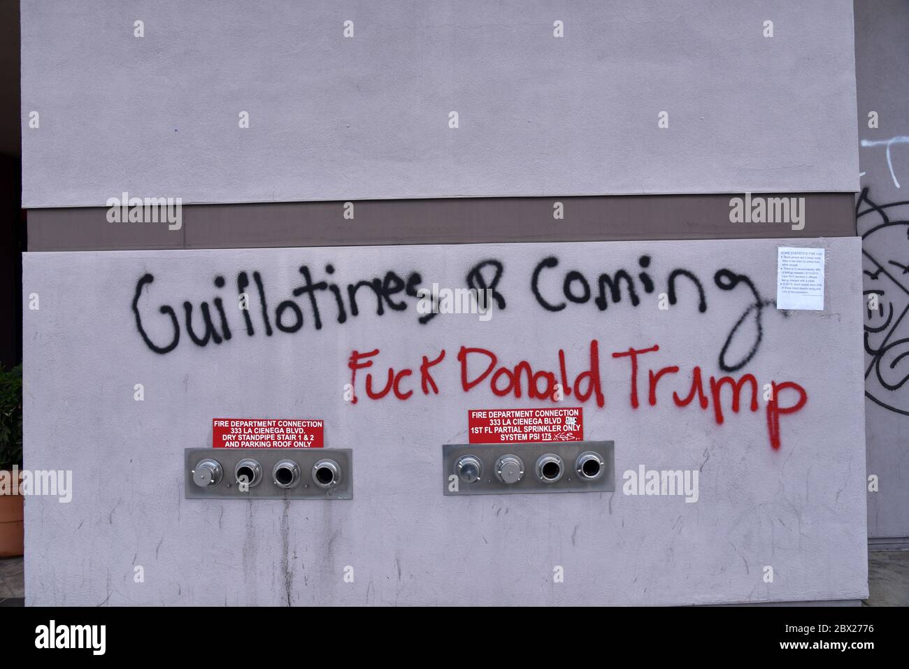 Los Angeles, CA/USA - May 30, 2020: Graffiti for other causes left ...