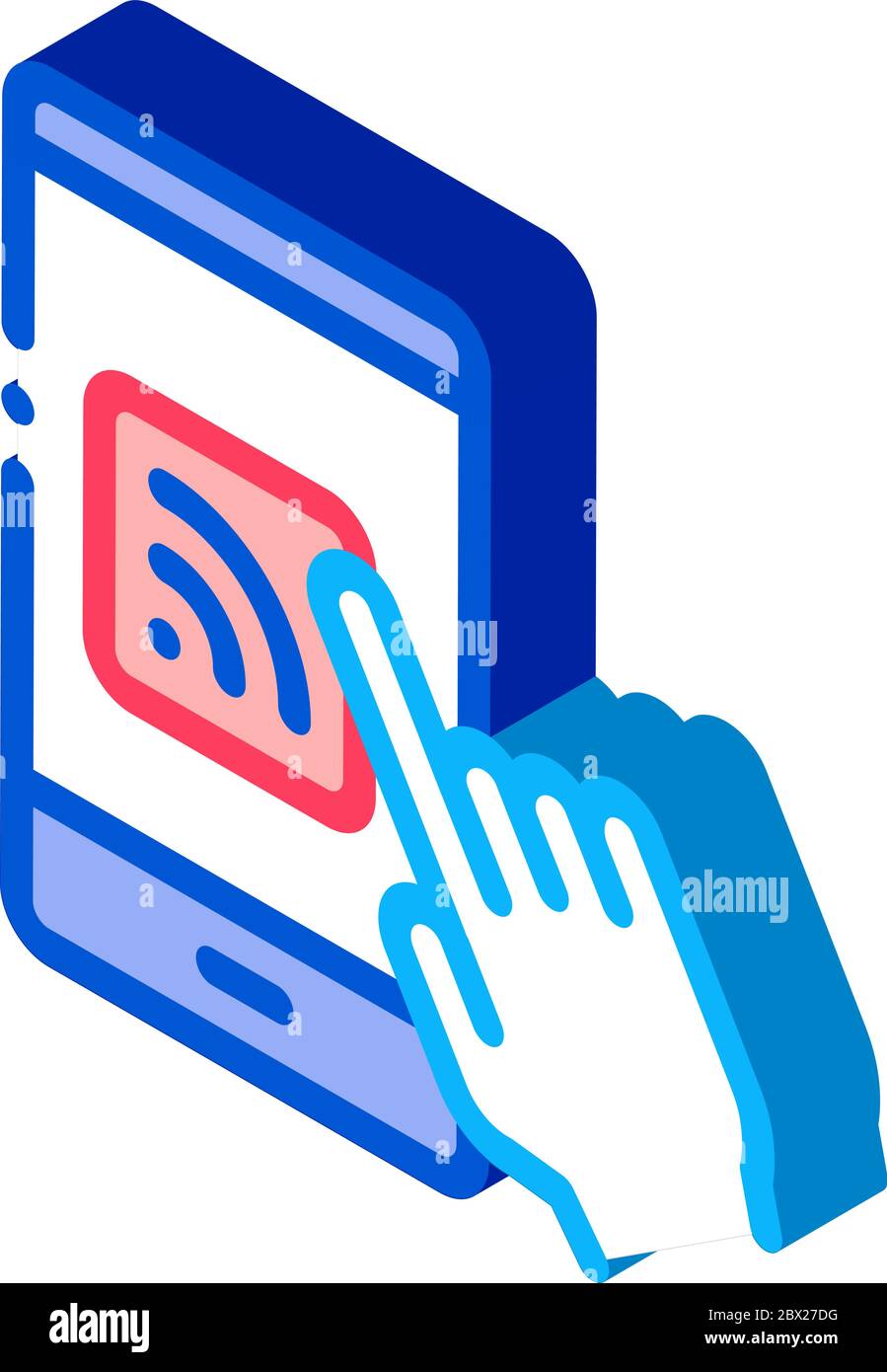 Hand Push Wifi Button isometric icon vector illustration Stock Vector ...