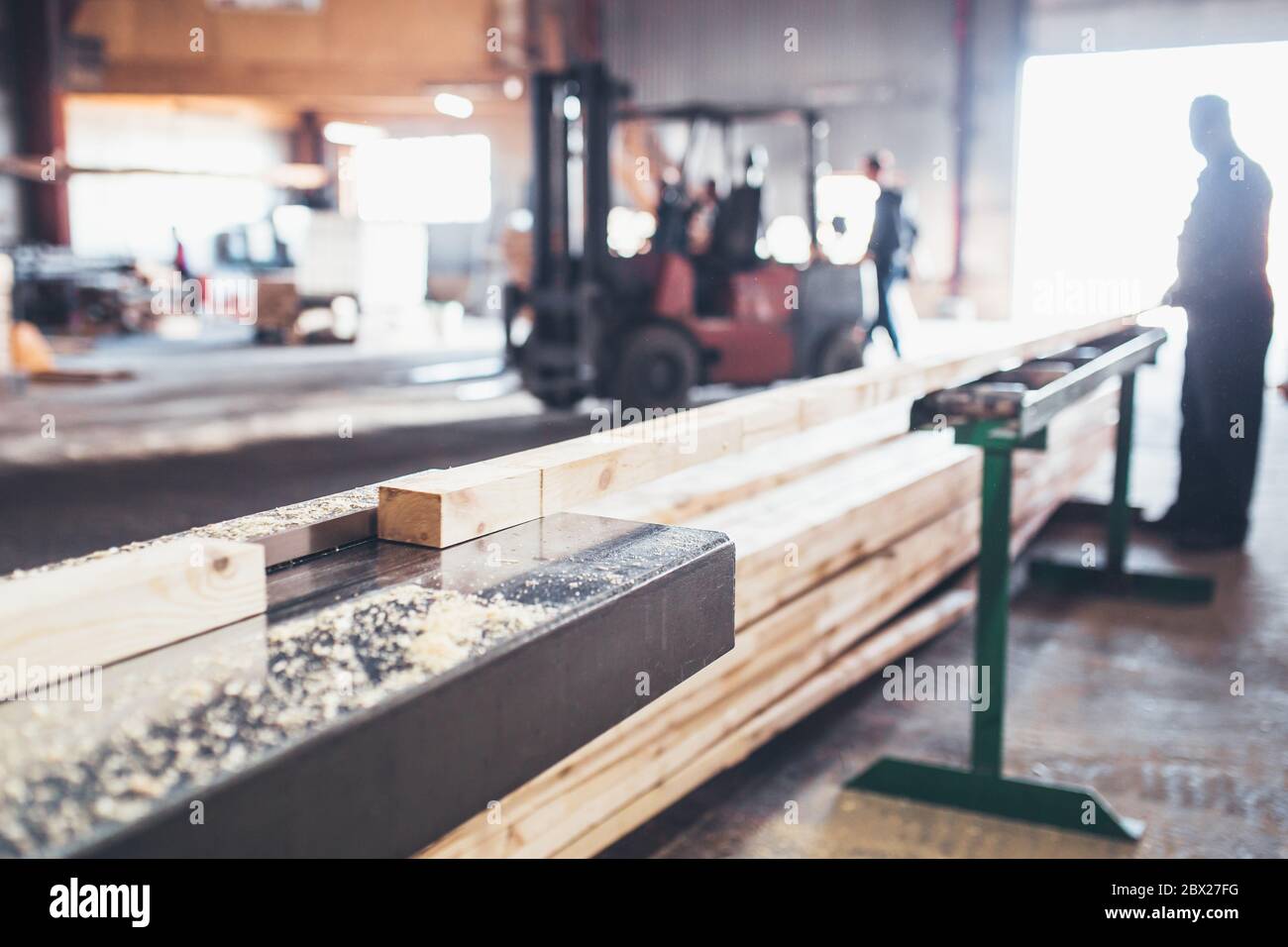 Woodworking factory - the production of building materials from timber ...