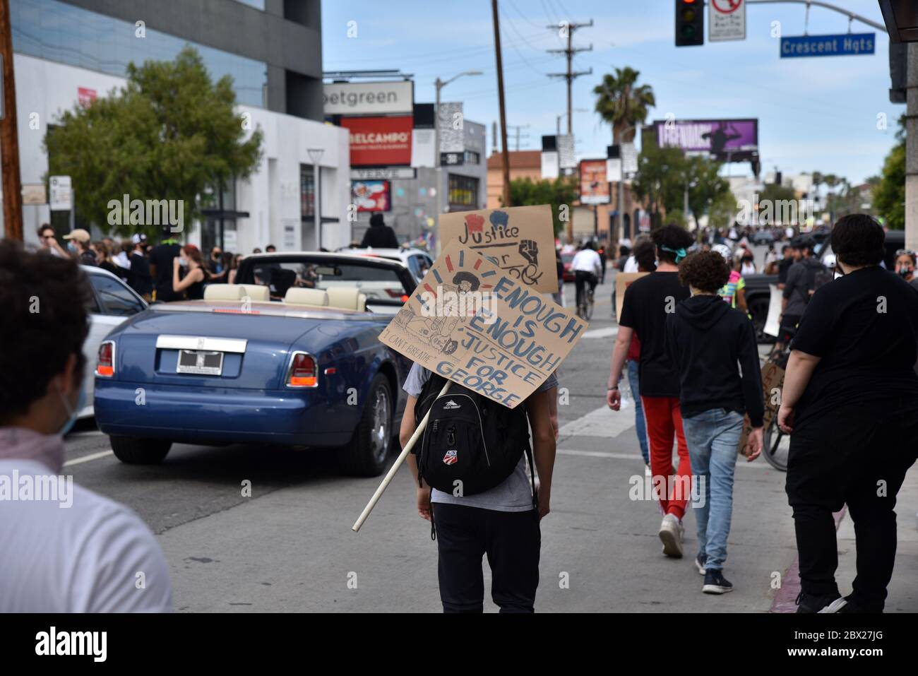 Los Angeles, CA/USA - May 30, 2020: Protesters with Justice for George ...