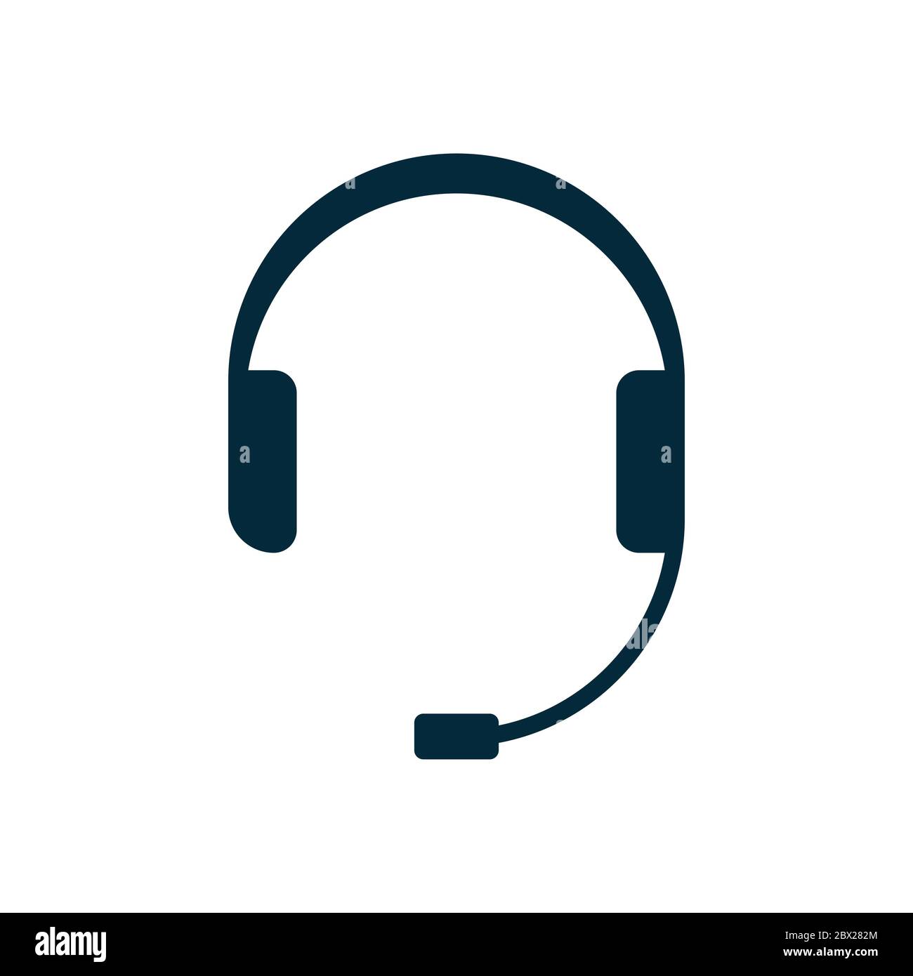 Headphones with microphone on white background. Flat vector headphones ...