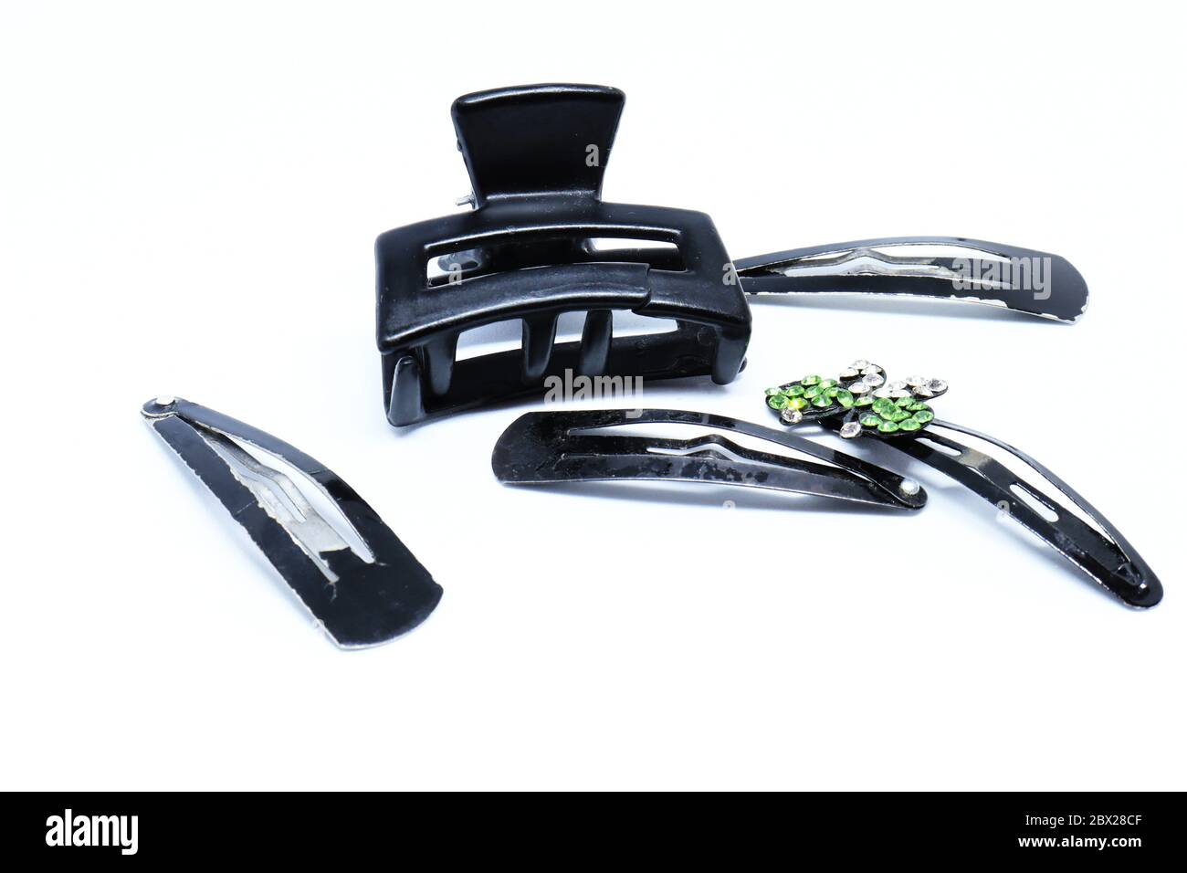 Black hair claw clips isolated on white background with clipping path ...