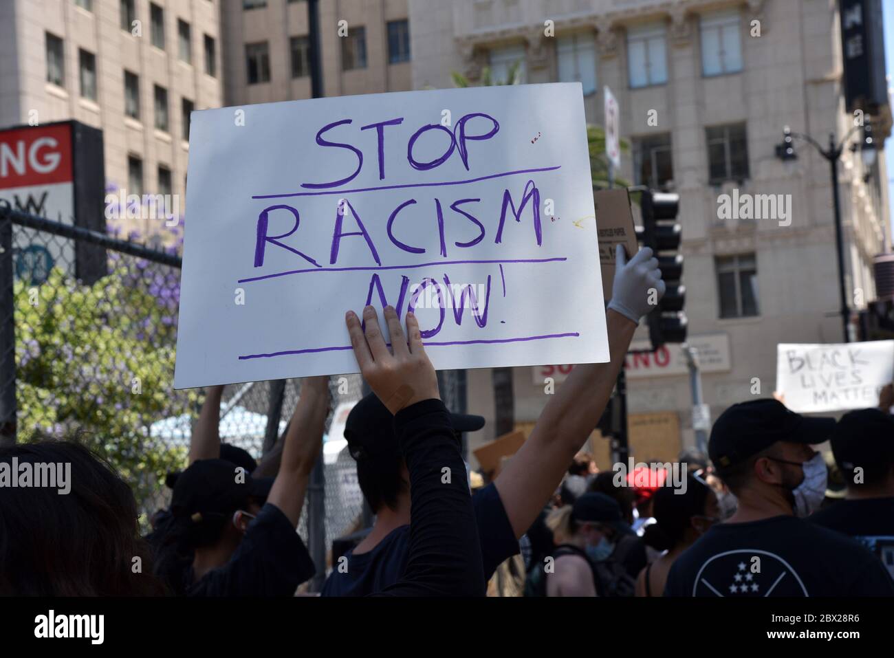 Hollywood, CA/USA - June 3, 2020: Black Lives Matter Protesters holds ...