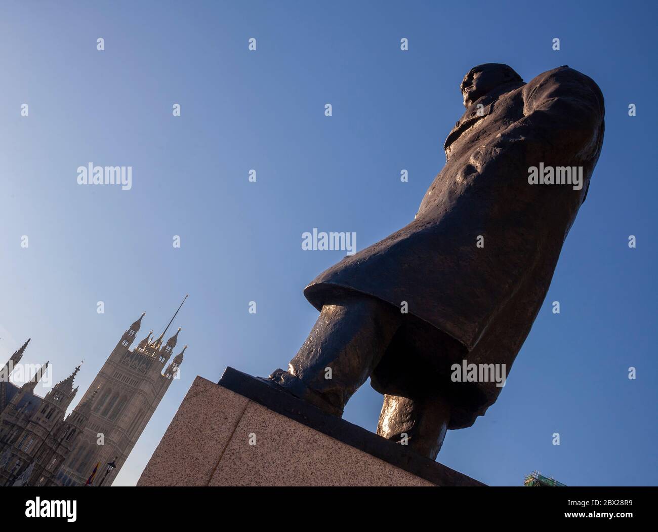 Statue of Sir Winston Churchill, Palace of Westminster, London, UK ...