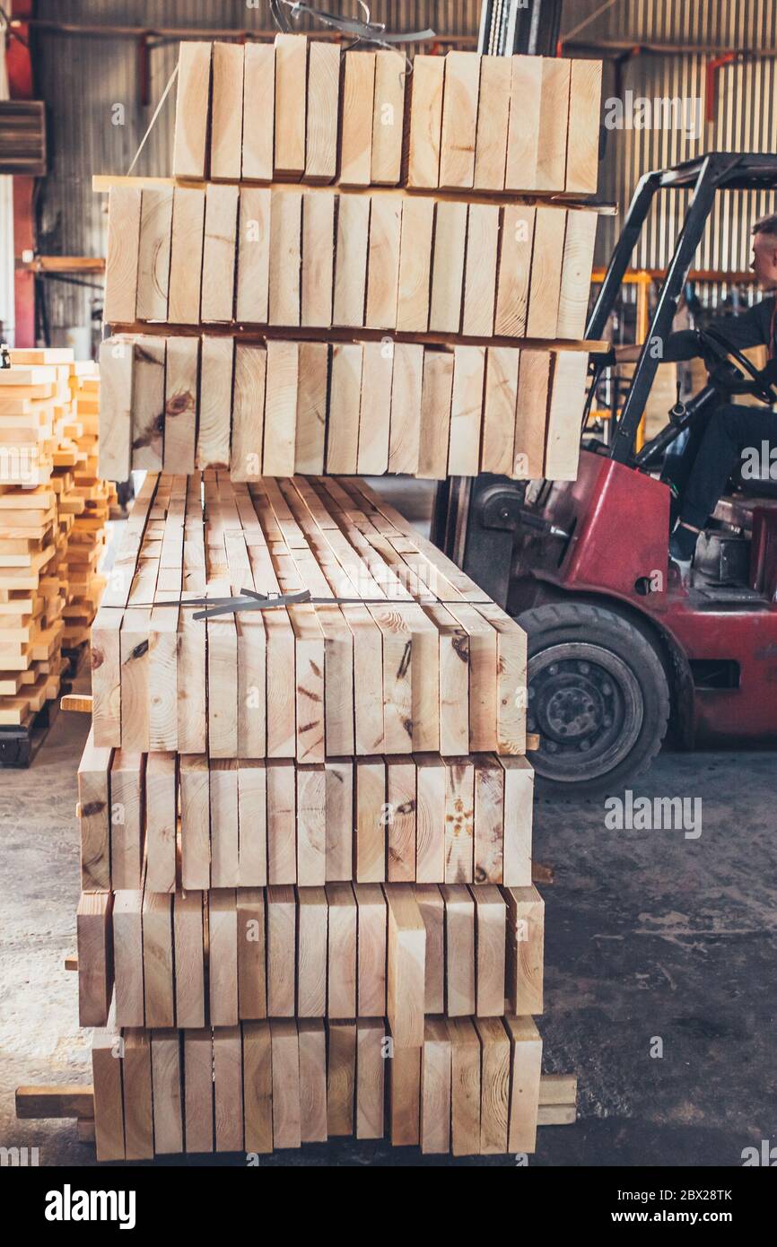 Woodworking factory - the production of building materials from timber ...