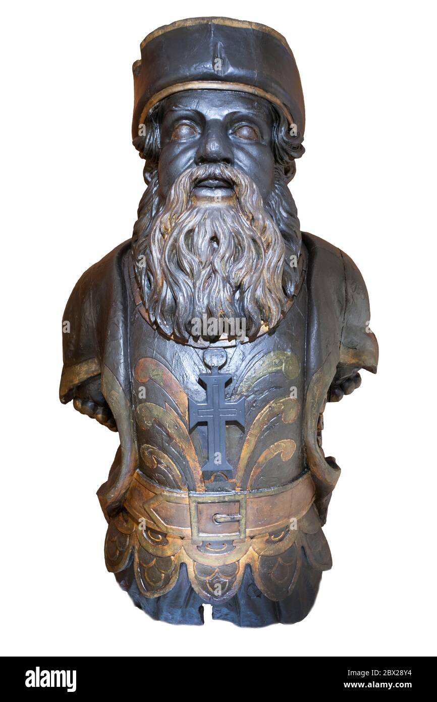 Lisbon, Portugal - March the 1st, 2020: Figurehead of the ship-of-line ...