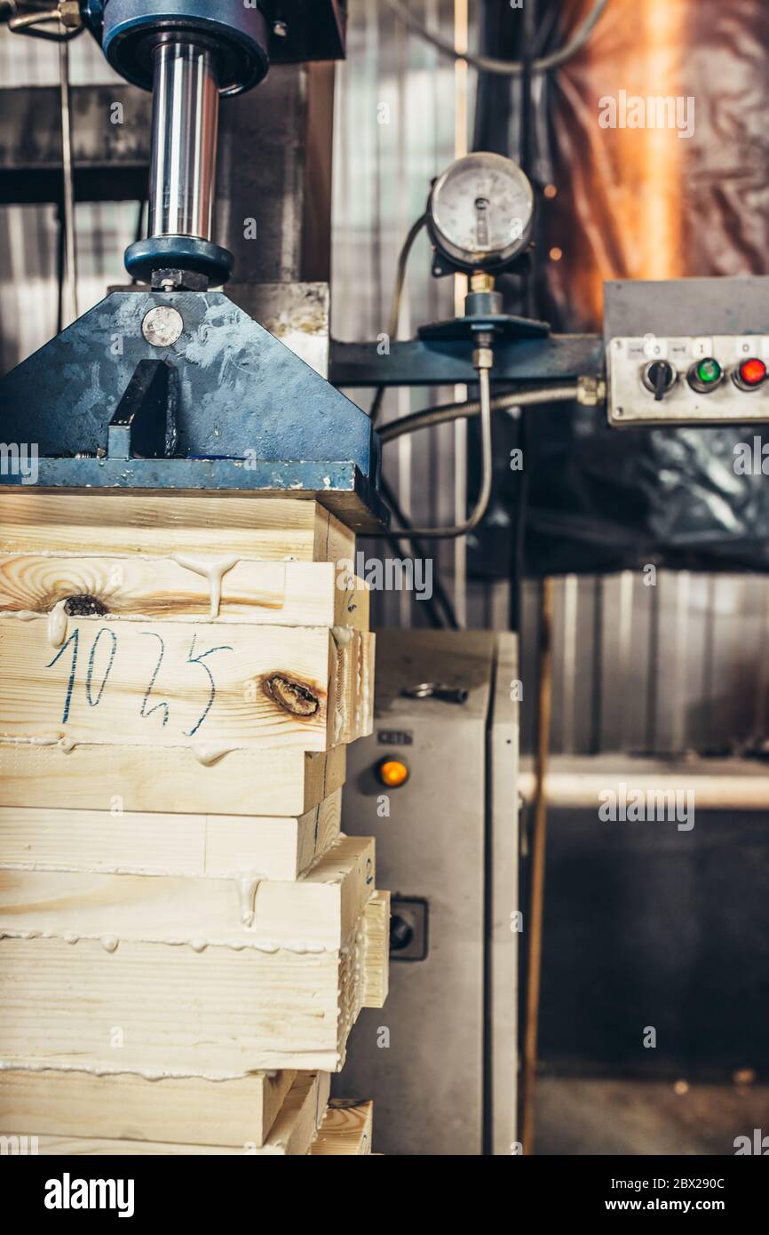 Woodworking factory - the production of building materials from timber ...
