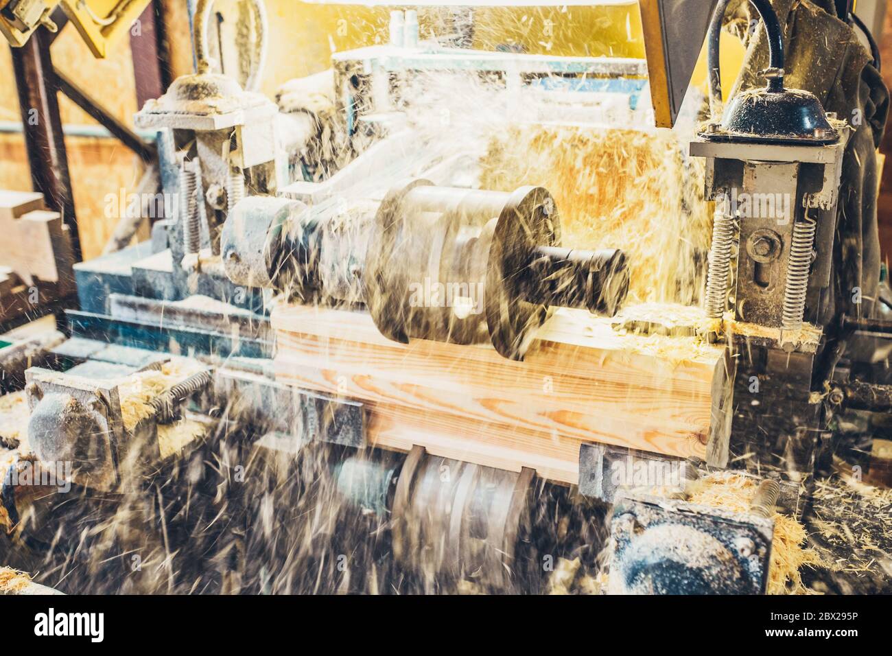 Woodworking factory - the production of building materials from timber ...