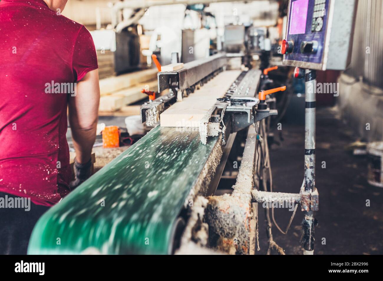 Woodworking factory - the production of building materials from timber ...