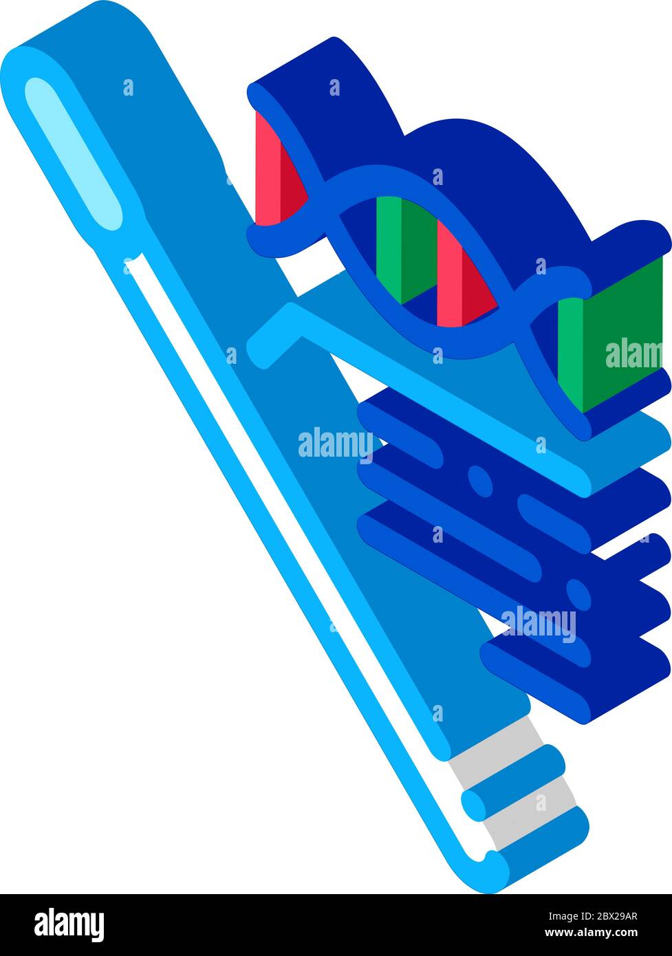 Cotton Swab Dna Molecule isometric icon vector illustration Stock ...