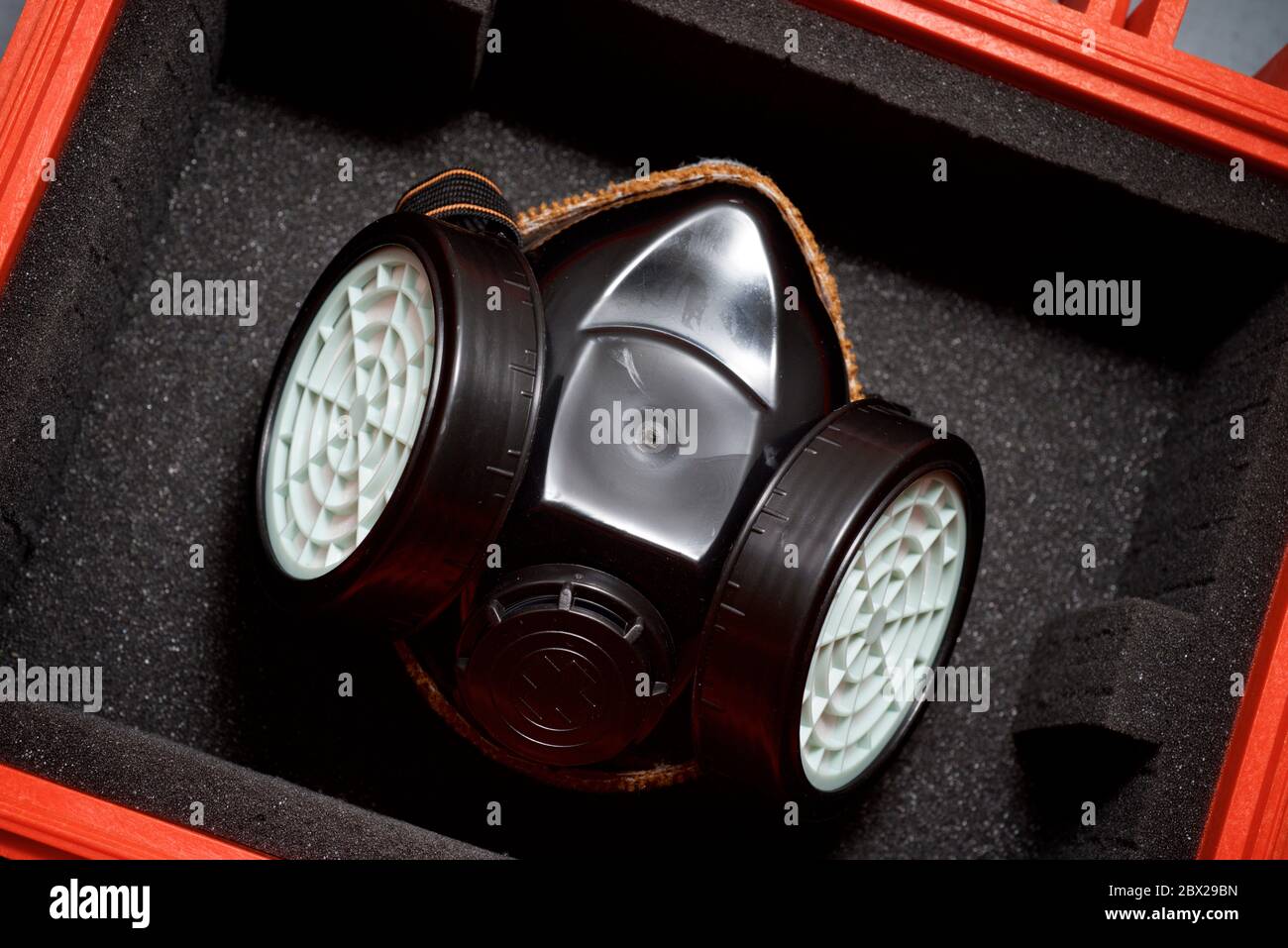 Respiratory mask in a waterproof plastic box Stock Photo - Alamy