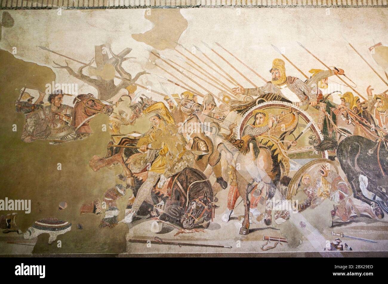 Mosaic of Alexander the Great at the Battle of Issos Stock Photo - Alamy