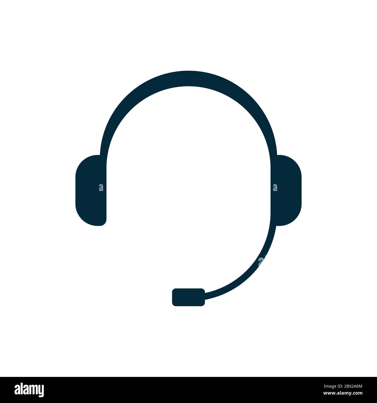 Headphones with microphone on white background. Flat vector headphones ...