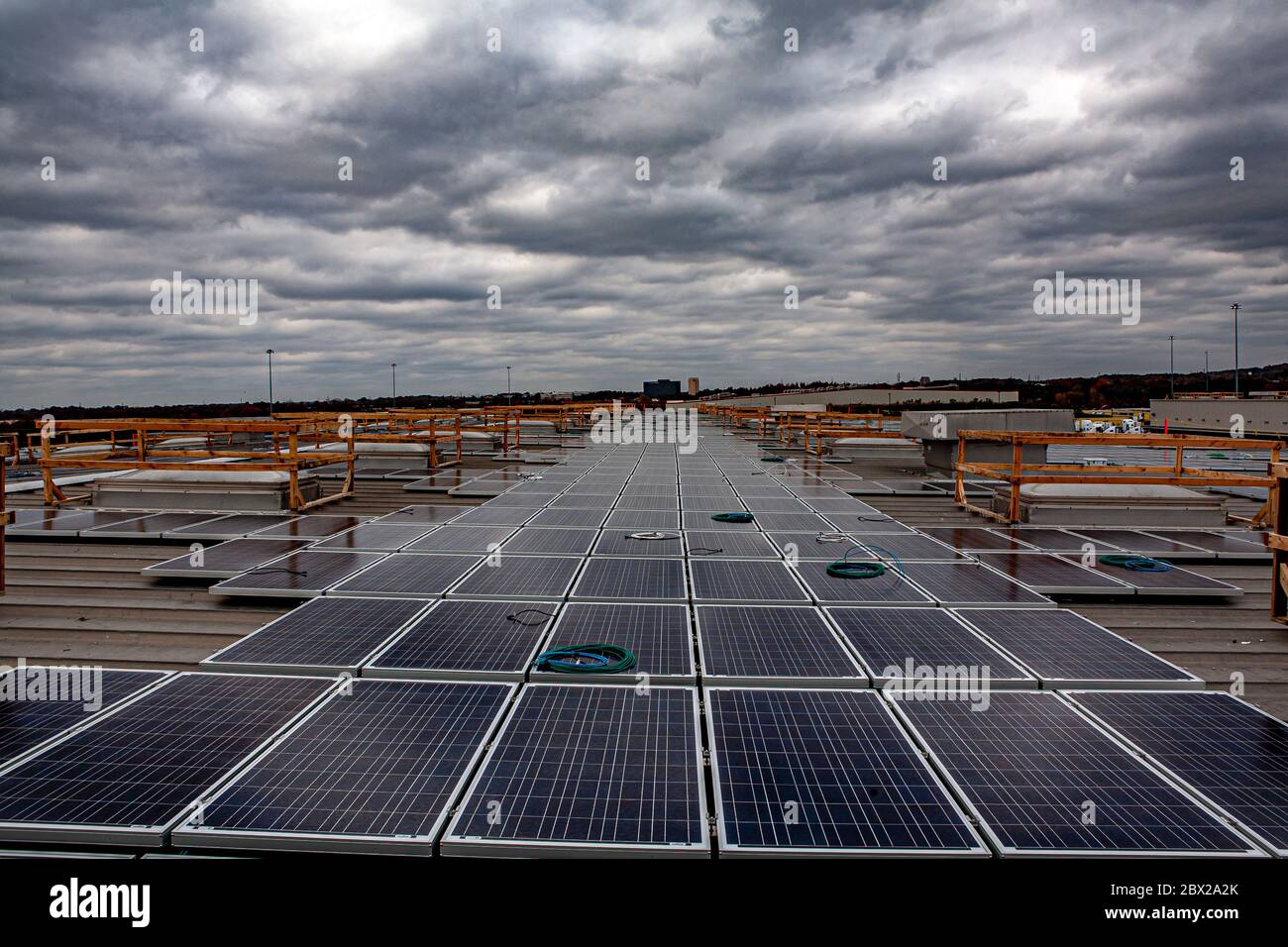 Commercial Solar Panel Installation on Roof Stock Photo - Alamy