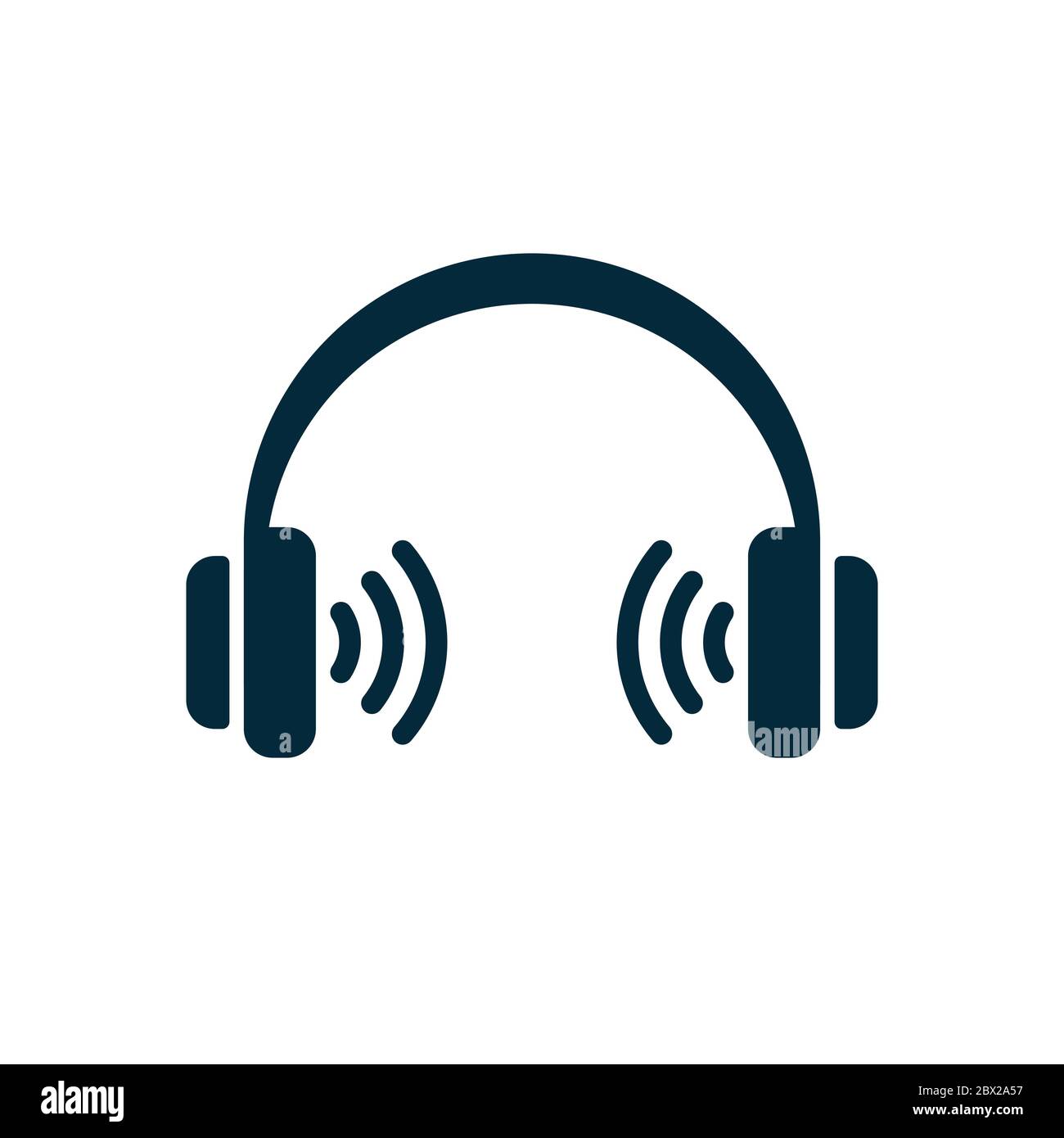 Headphones and volume icon on white background. Flat vector headphones ...